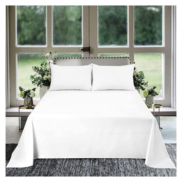 3Pcs Flat Sheet Alsakan King (132 x 120) 800 Thread Count 100% Egyptian Cotton Luxury Quality ...