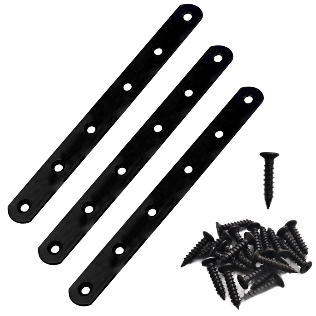 3pcs flat straight support bracket - matte black - Walmart.com