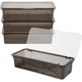 3Pcs Flatware Tray with Lid and Drainer, Large Plastic Silverware ...