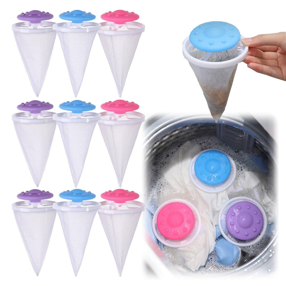 3Pcs Floating Hair Filtering Mesh Removal, 2025 New Hair Catcher Washer ...