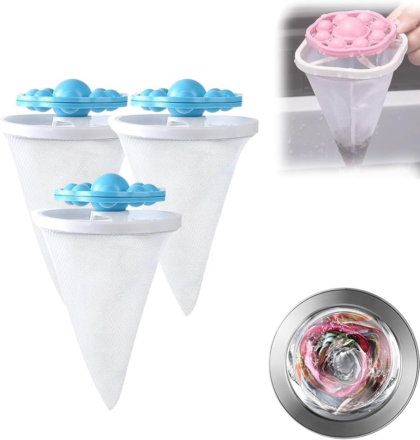 3Pcs Floating Hair Filtering Mesh Removal, 2026 Upgraded Floating Hair ...