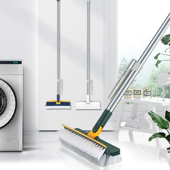 3Pcs Floor Scrub Brush with Squeegee under $5! Yrmaups 2-in-1 Floor ...