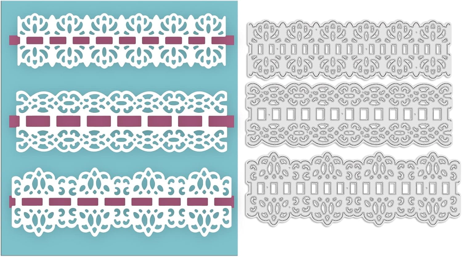 3Pcs Flower Lace Metal Cutting Dies Die Cuts for DIY Scrapbooking ...