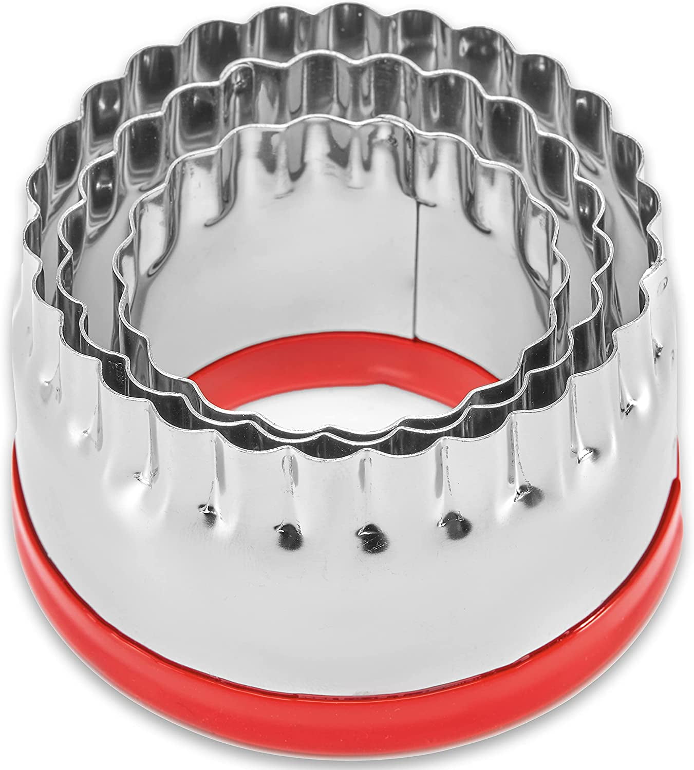3Pcs Fluted Round Cookie Cutters - 2" & 2.6" & 3", Heavy Duty Food ...