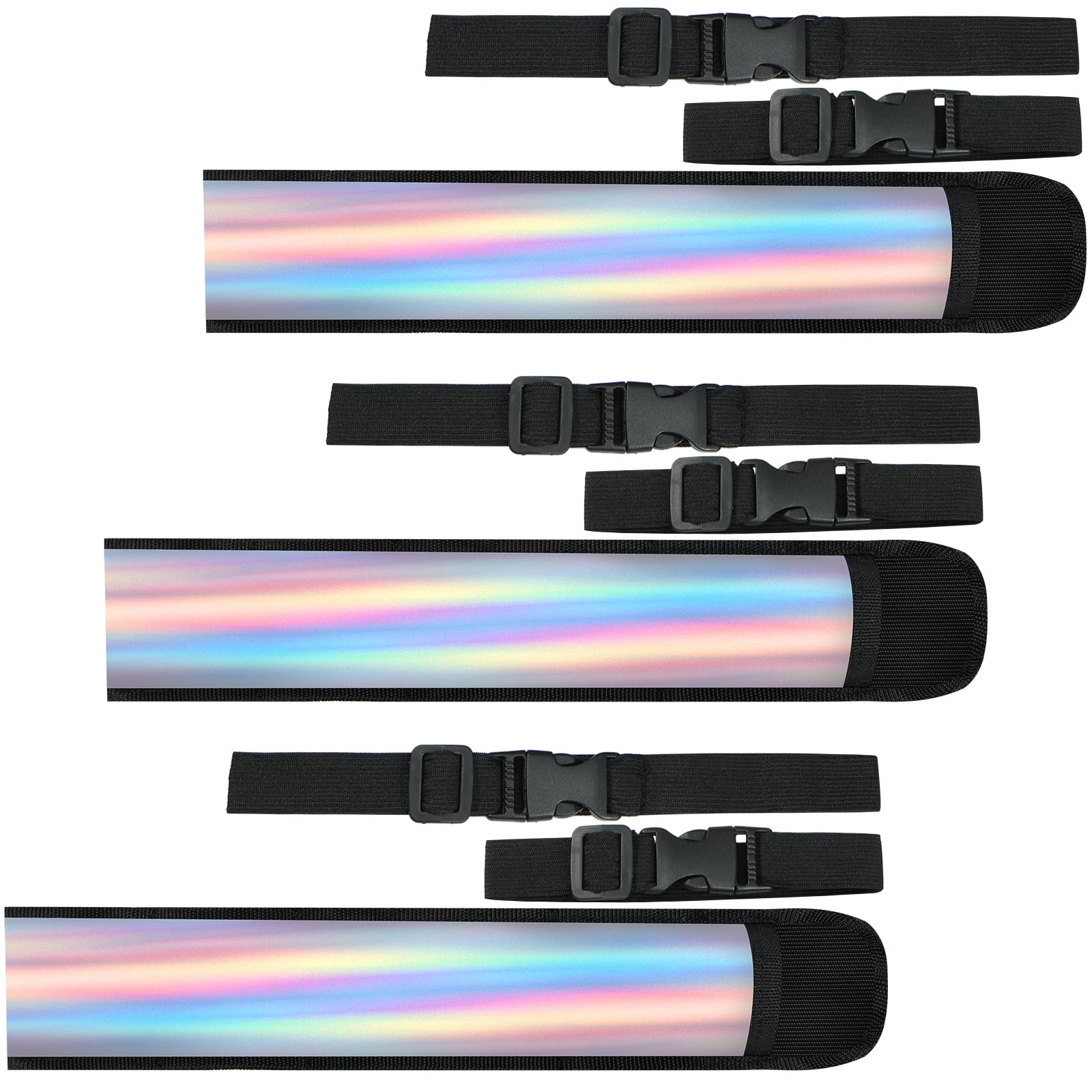 3Pcs Folding Fan Sleeve with Elastic Strap Reflective Rave Fan Sleeve ...