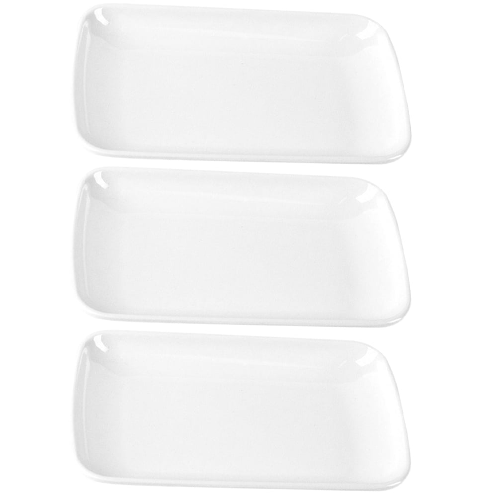 Hemoton 7.5 Inch Rectangular Ceramic Plates Set of 3, Small Appetizer ...