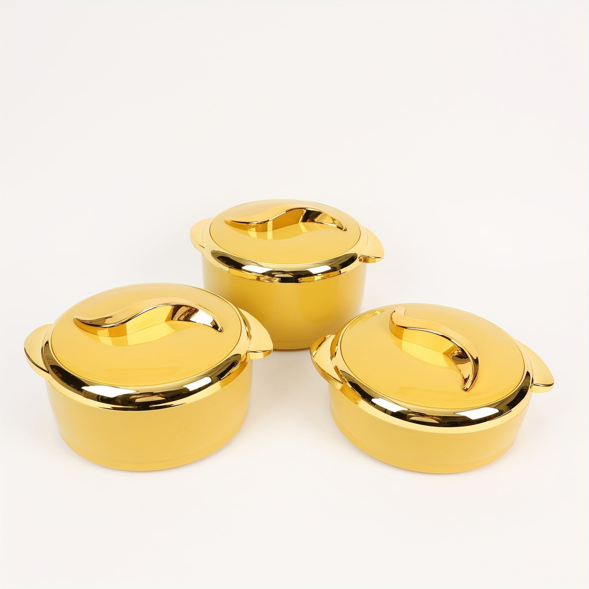 3Pcs Food Warmer Set, Stainless Steel Thermal Casserole Dish with Lids ...