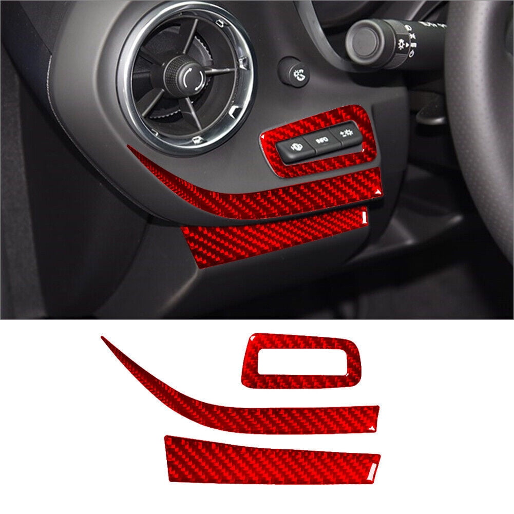 3Pcs For Chevrolet Camaro Red Carbon Fiber Left Of Driver Side Dash ...