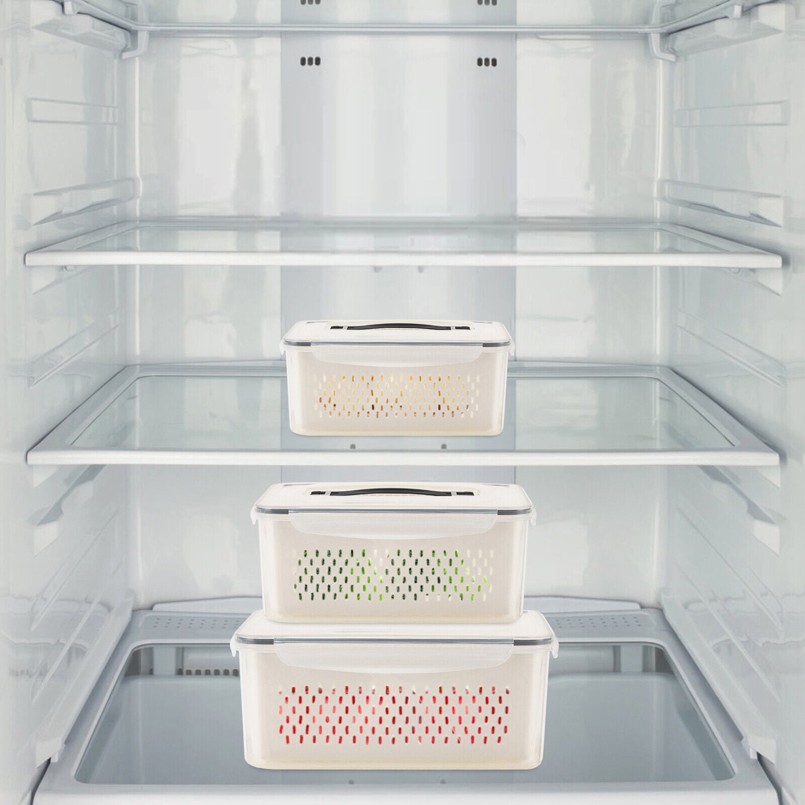 3Pcs Fridge Organizer Fridge Food Storage Container Kitchen Utensil ...