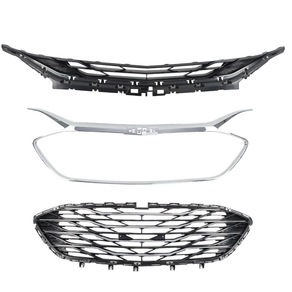 3Pcs Front Bumper Upper & Lower Grille Grill Set Fit for Chevrolet ...