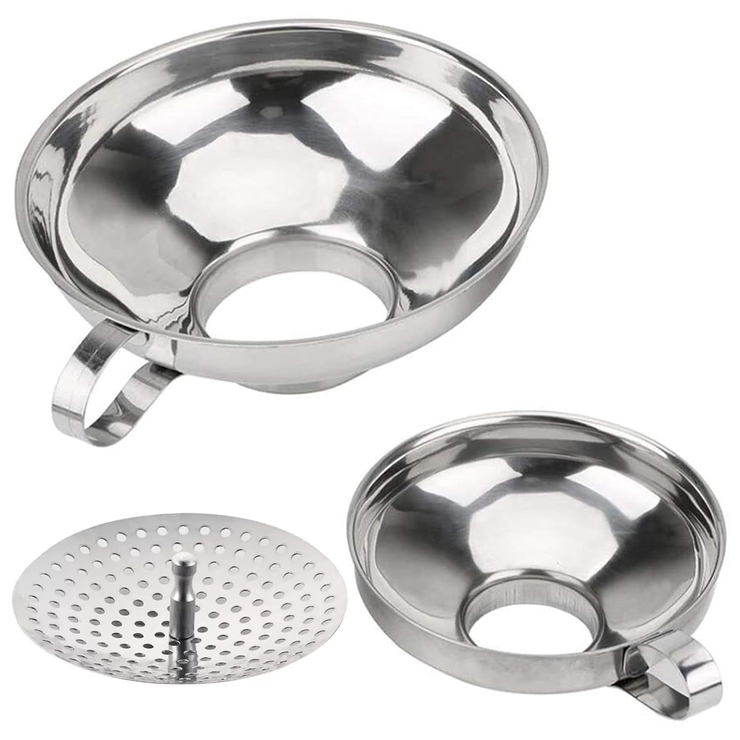3Pcs Funnel with Strainer, Stainless Steel Canning Funnels for Filling ...