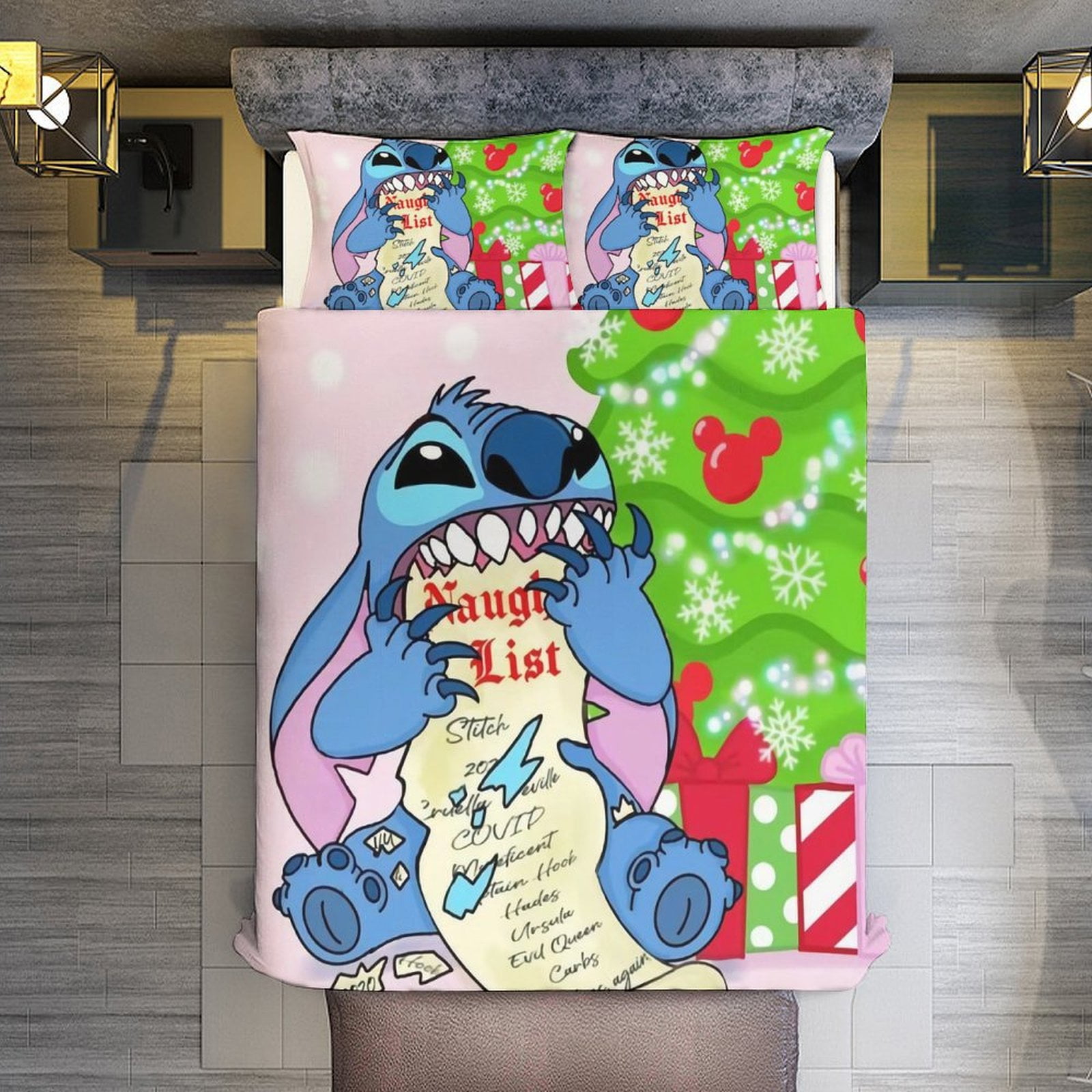3Pcs Funny Stitch Duvet Cover with 2 Pillowcases for Teens Girls Kids ...