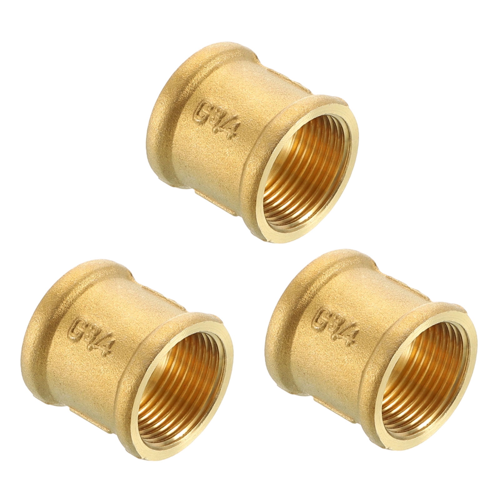 3Pcs G3/4"x1-1/4" Brass Pipe Fittings, Coupling Connector Straight Hex ...