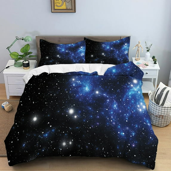 3Pcs Galaxy Comforter Set Outer Space Starry Sky Bedding Set for Boys Girls Teens Bedroom Decor ...