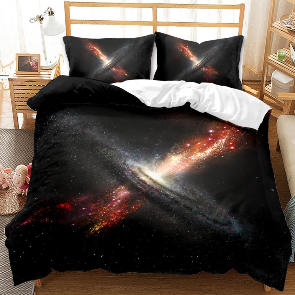3Pcs Galaxy Print Comforter Set Universe Nebula Space Comforter Bedding ...