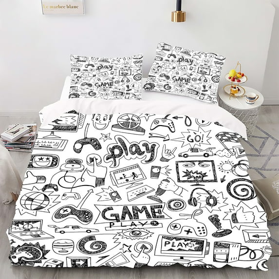 3Pcs Gamepad Bedding Set,Game Player Duvet Cover Full Size Modern Gamer ...