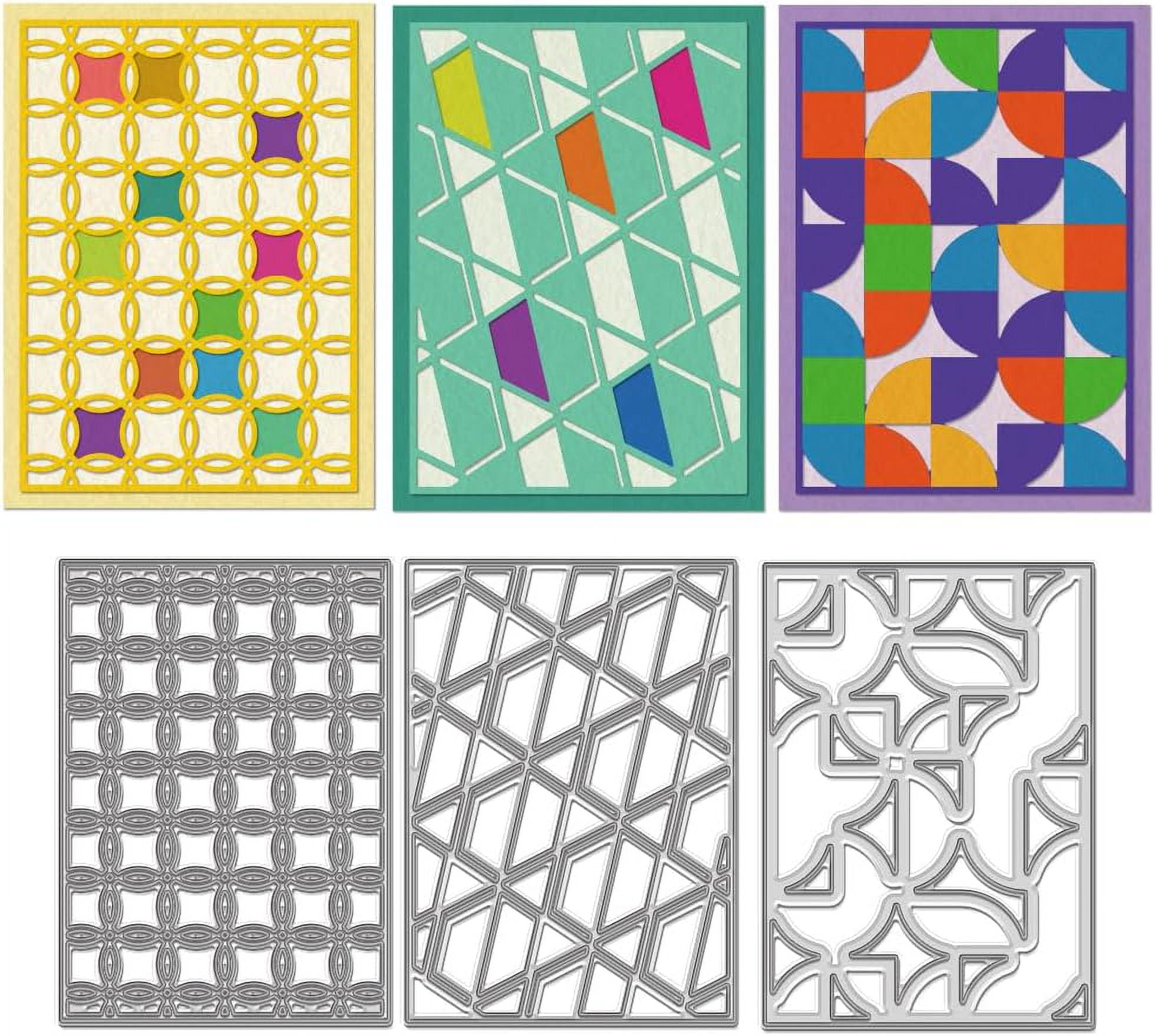 3Pcs Geometric Cutting Dies Cut Stencils Background Geometric Frame ...