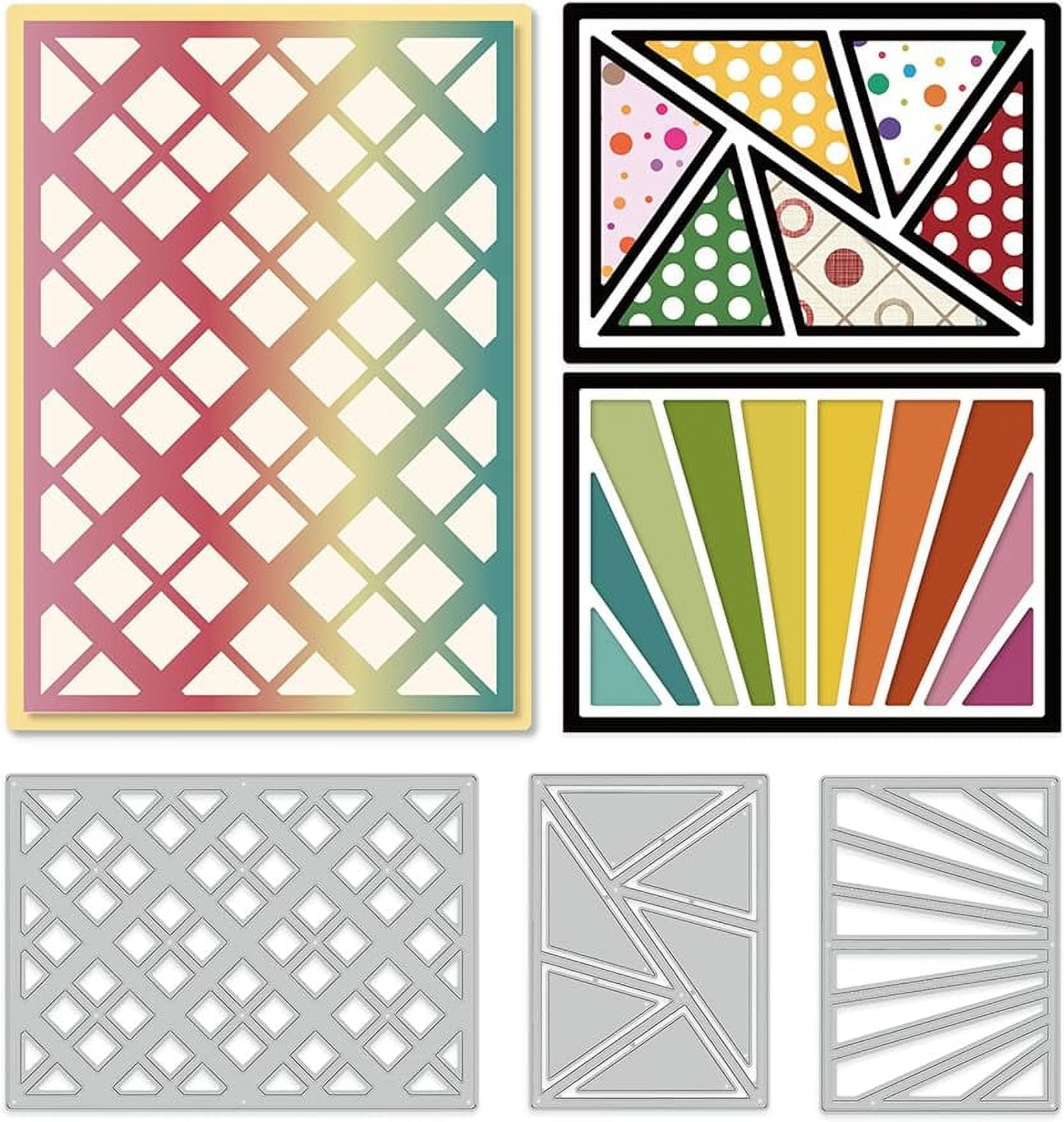 3Pcs Geometric Die Cuts Lattice Boxes Embossing Template Diamond Shape ...
