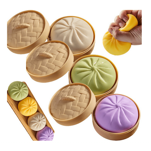 3Pcs Giant Glitter Dumpling Squishy, Mega Rainbow Dumplings Fidget ...