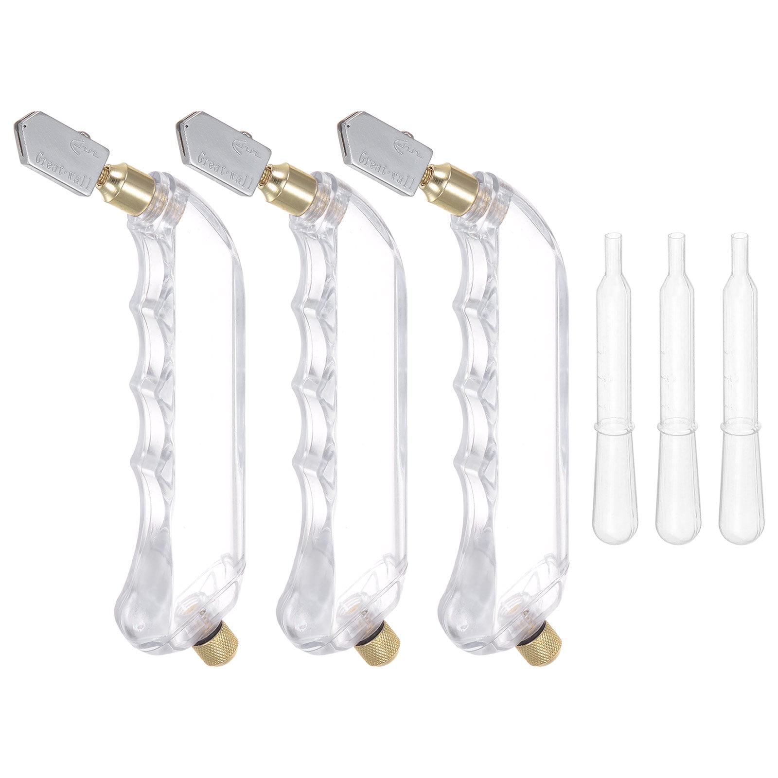 3Pcs Glass Cutter Pistol Grip 6mm-12mm Oil Feed Stained Glass Cutters ...