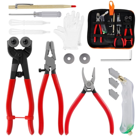 3Pcs Glass Running Breaking Pliers and Cutter Tools Kit Breaker Grozer ...