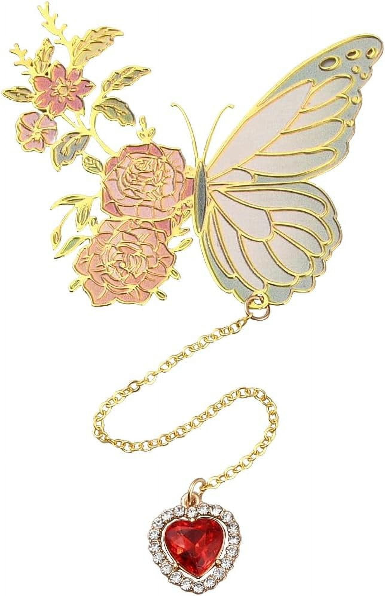 3Pcs Gold Butterfly Bookmarks Bulk Chain Bookmark Alloy Romantic Hollow ...
