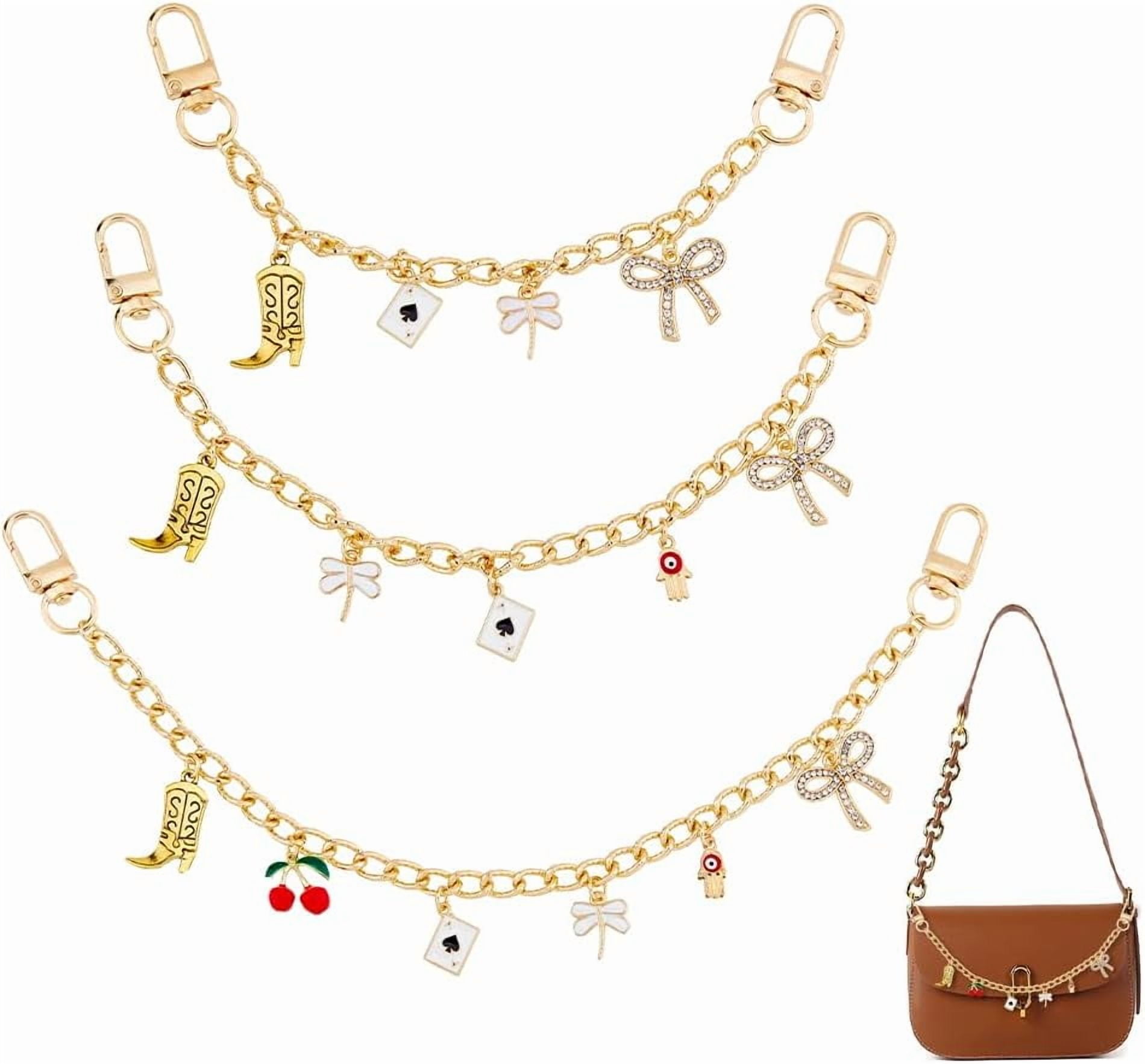 3Pcs Gold Decorative Bag Chain 3 Sizes Replacement Extension Bags Chain ...