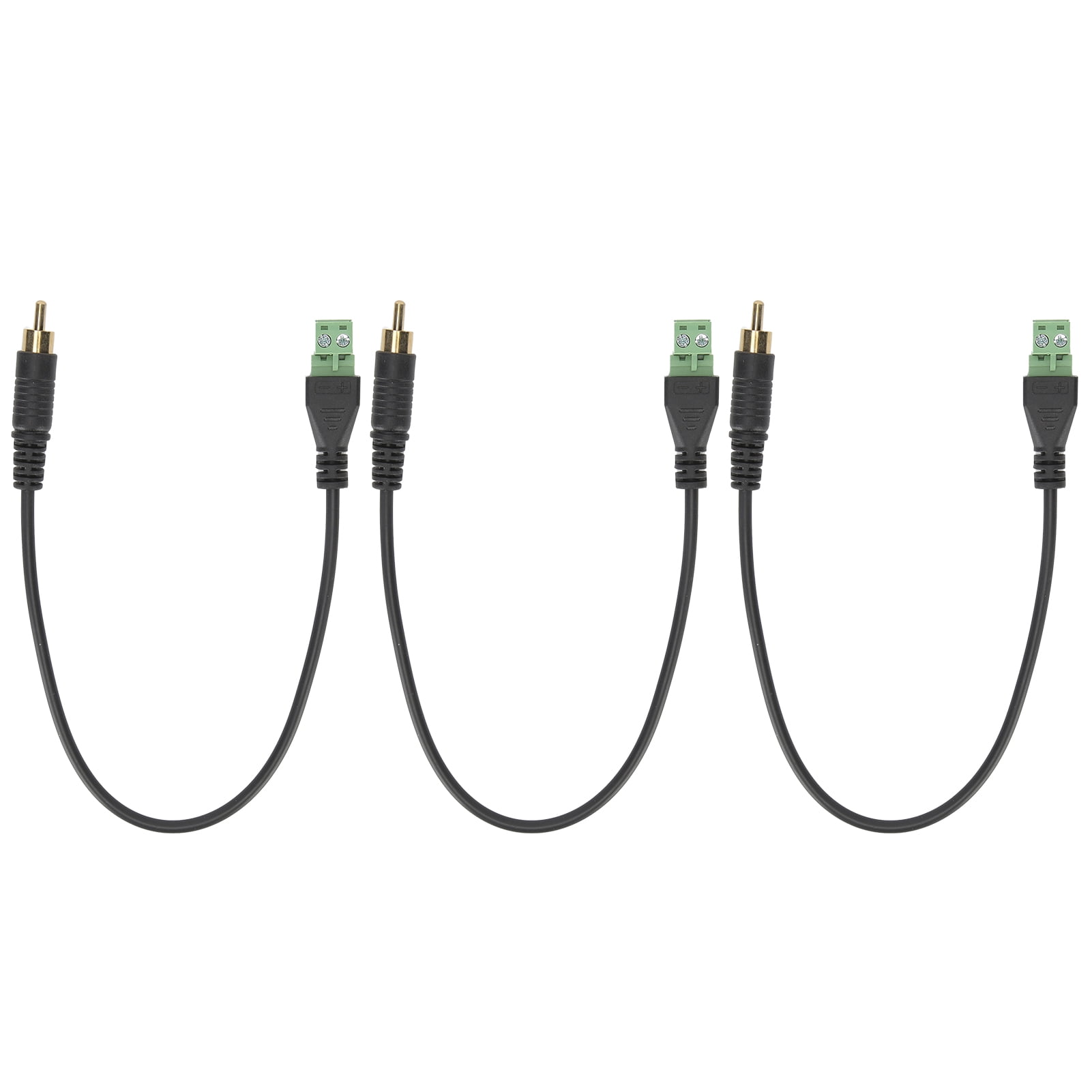 3Pcs Gold‑Plated Audio RCA Mono Male to 2 Pin Screw Terminal Female ...