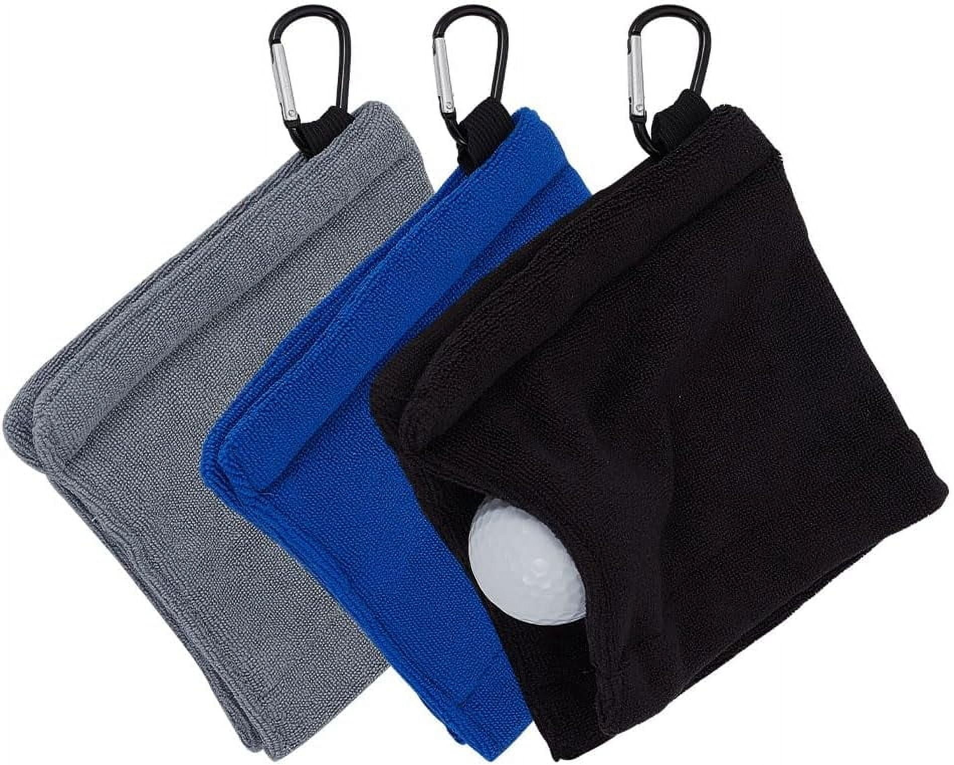 3Pcs Golf Ball Towel with Clips 5x5.5 Inch Small Golf Pocket Towel Dark ...