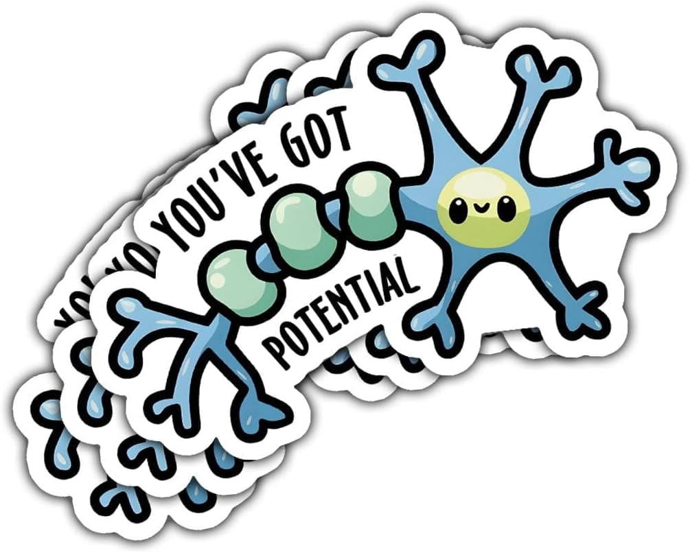 3Pcs You've Got Potential Sticker Cute Neuron Psychology Gift Stickers ...