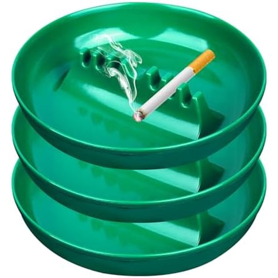 3Pcs Green Ashtray Sets, Ash Tray for Cigarettes and Cigar, Round Large ...