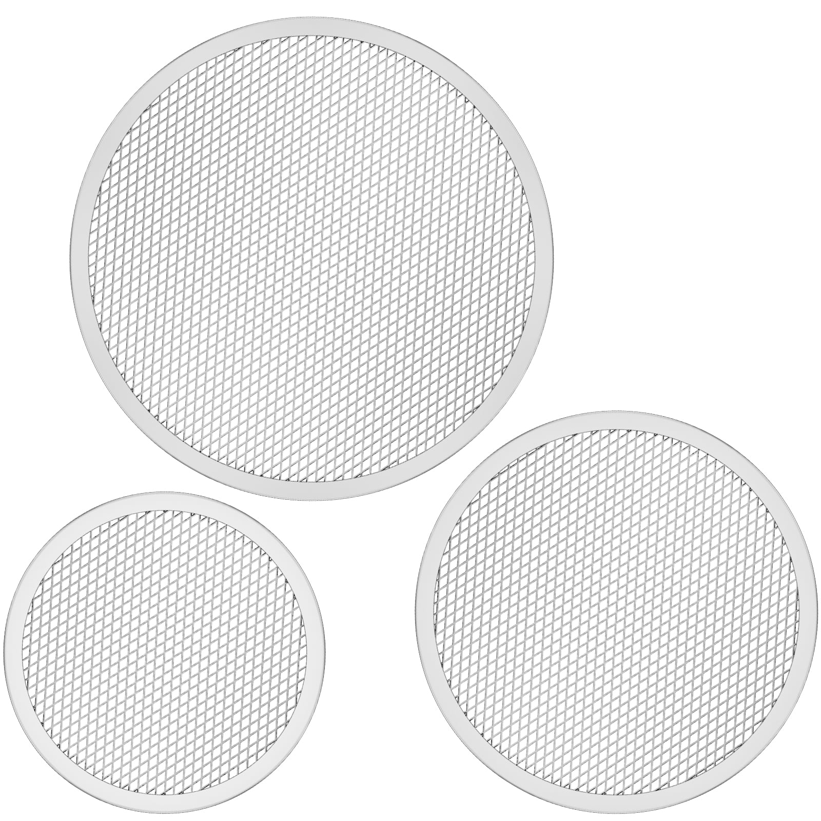 3Pcs Gridded Pizza Tray Aluminium Mesh Pizza Pan Thermal Conductivity ...