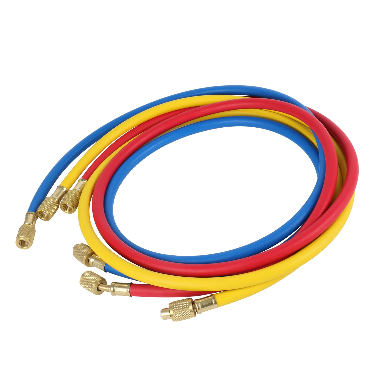 3Pcs HVAC Manifold Gauge Hose Set, 59" AC Refrigerant Charging Hose Kit W/ 1/4" SAE Thread ...