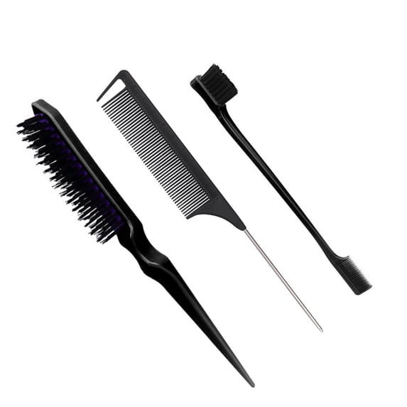 3Pcs Hair Styling Comb Hair Brush Set Teasing Hair Brush Edge Brush ...