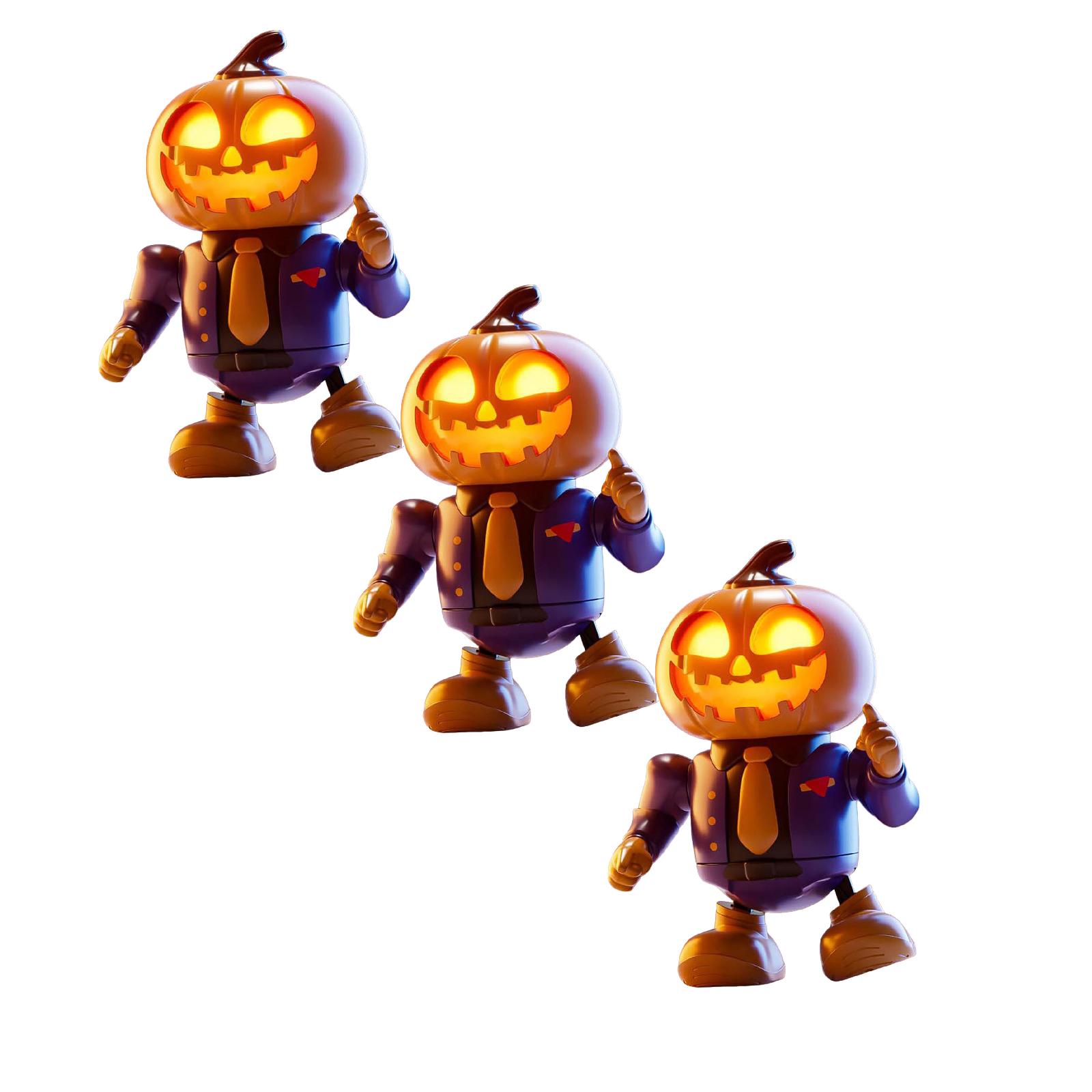 3Pcs Halloween Dancing Pumpkin Head Robot Toy, Electric Lively Dancing ...