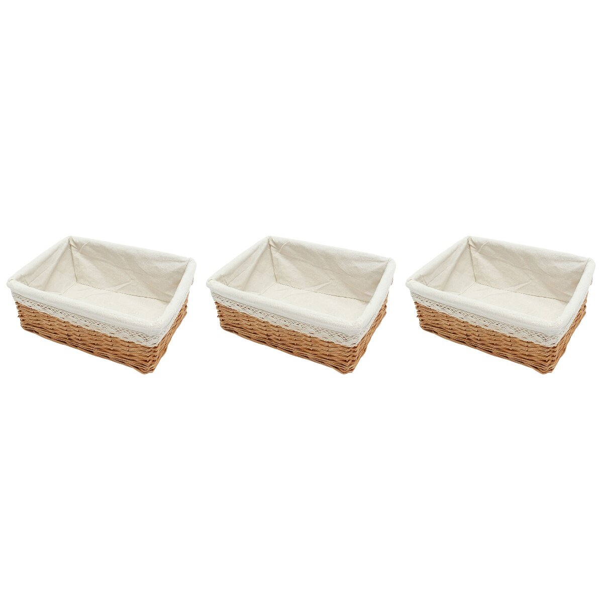 3Pcs Handmade Wicker Baskets for Organizing Storage Basket Set Woven ...