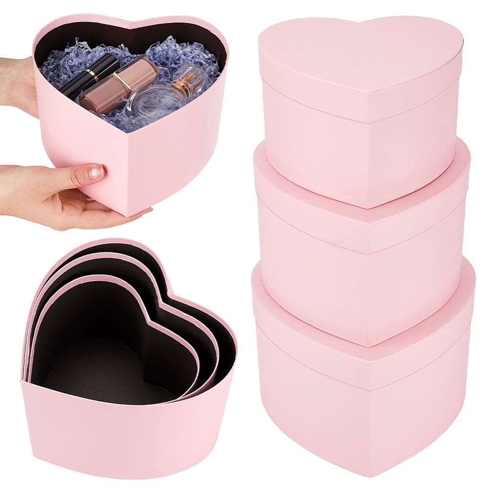 3Pcs Heart Paper Storage Gift Boxes Candy Packaging Case for Wedding ...