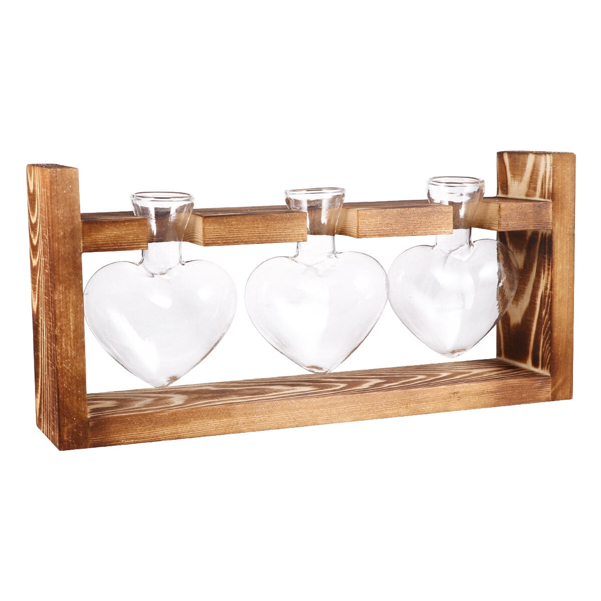 3Pcs Heart Shape Glass Vases Hydroponics Planter Green Plant Container ...