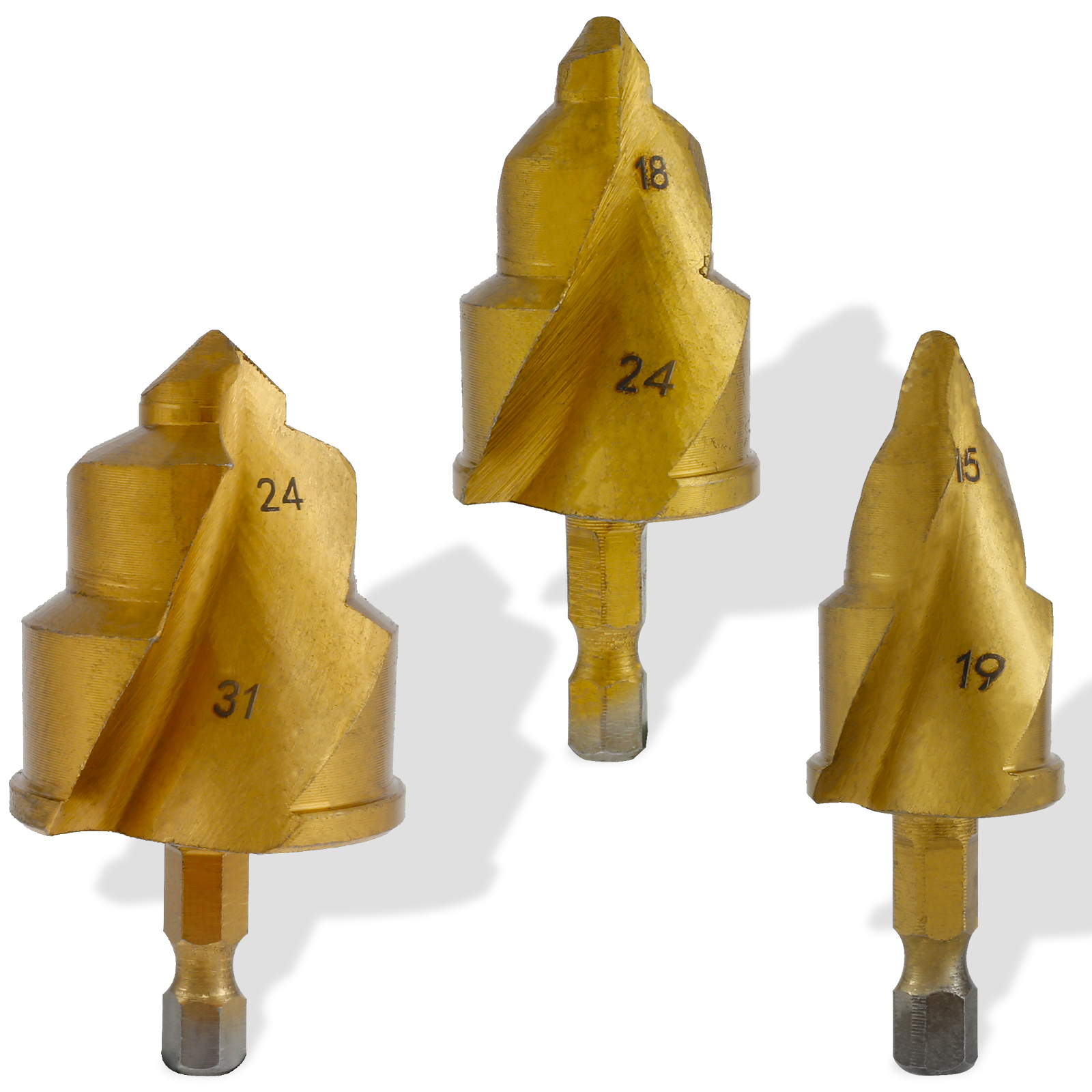 3Pcs Heavy Duty Reaming Drill Bits High Speed Steel Pipe Reamer Tool ...