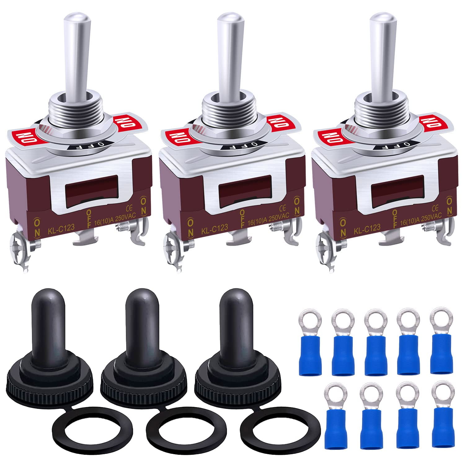 /3Pcs Heavy Duty Waterproof Momentary Toggle Switch 12V DC 20A SPDT 3 ...