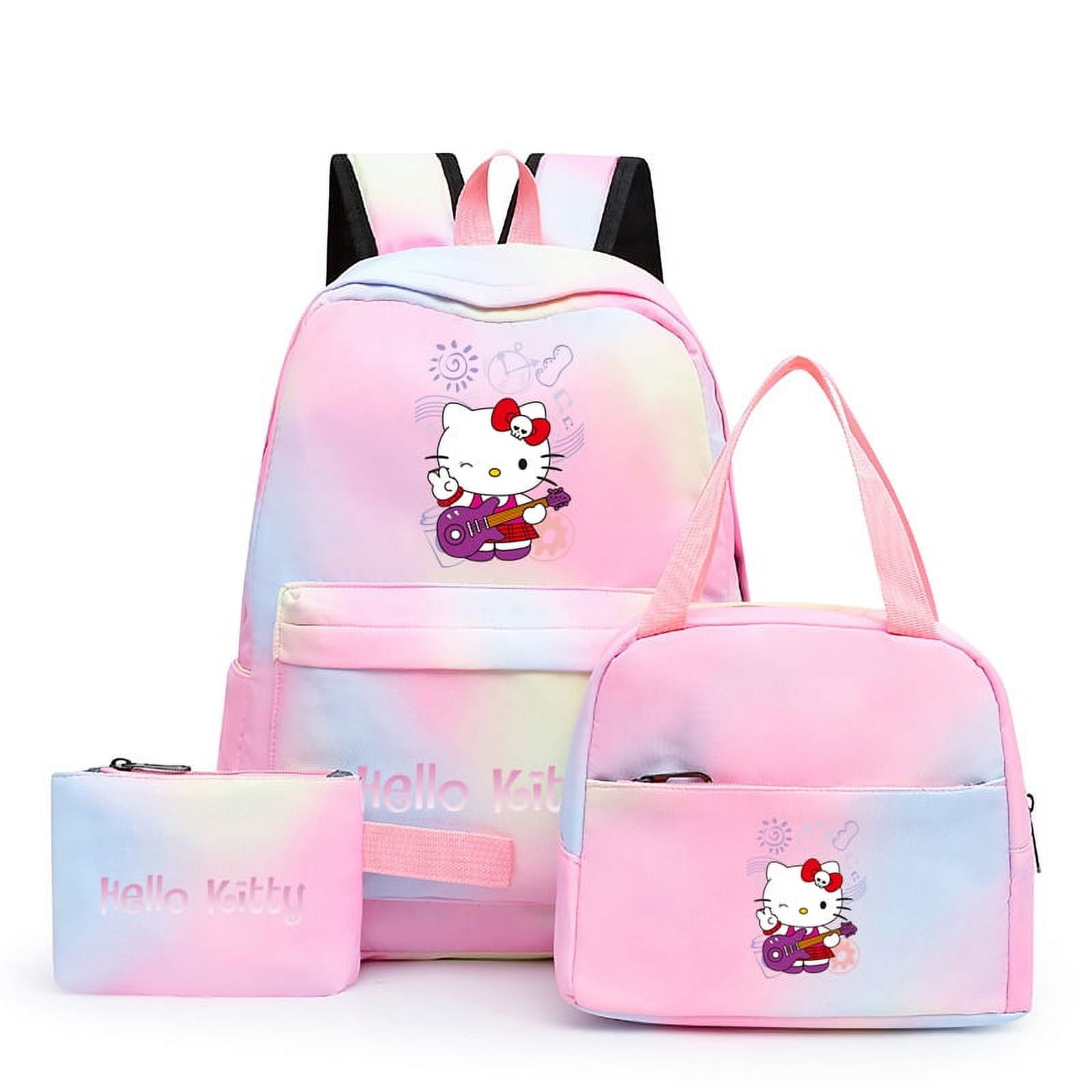 3Pcs Hello Kitty Backpack Set Girl With Lunch Bag Women Student ...
