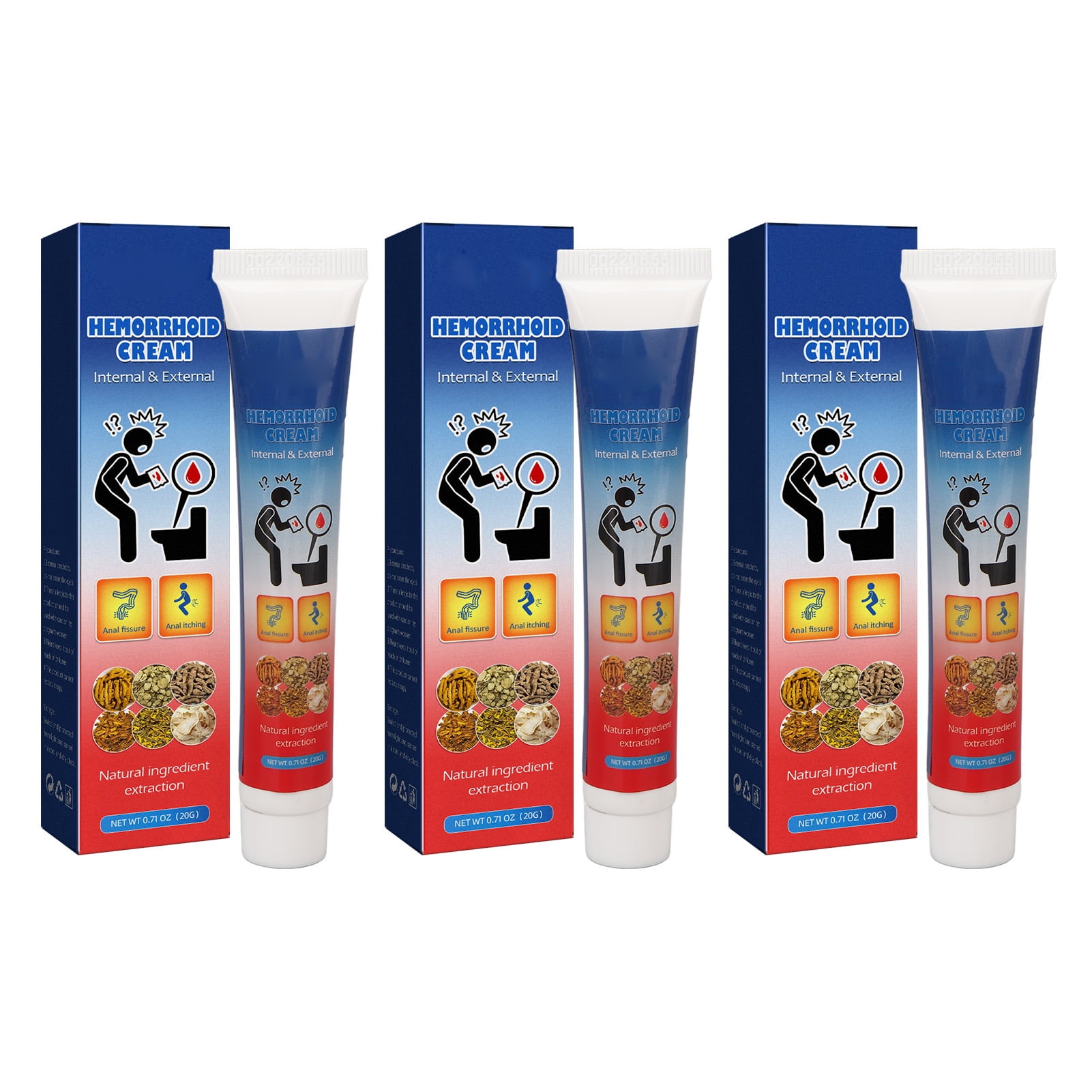 3pcs Hemorrhoid Symptom Treatment Cream Safe Hemorrhoid Relief Ointment For Anal Swelling