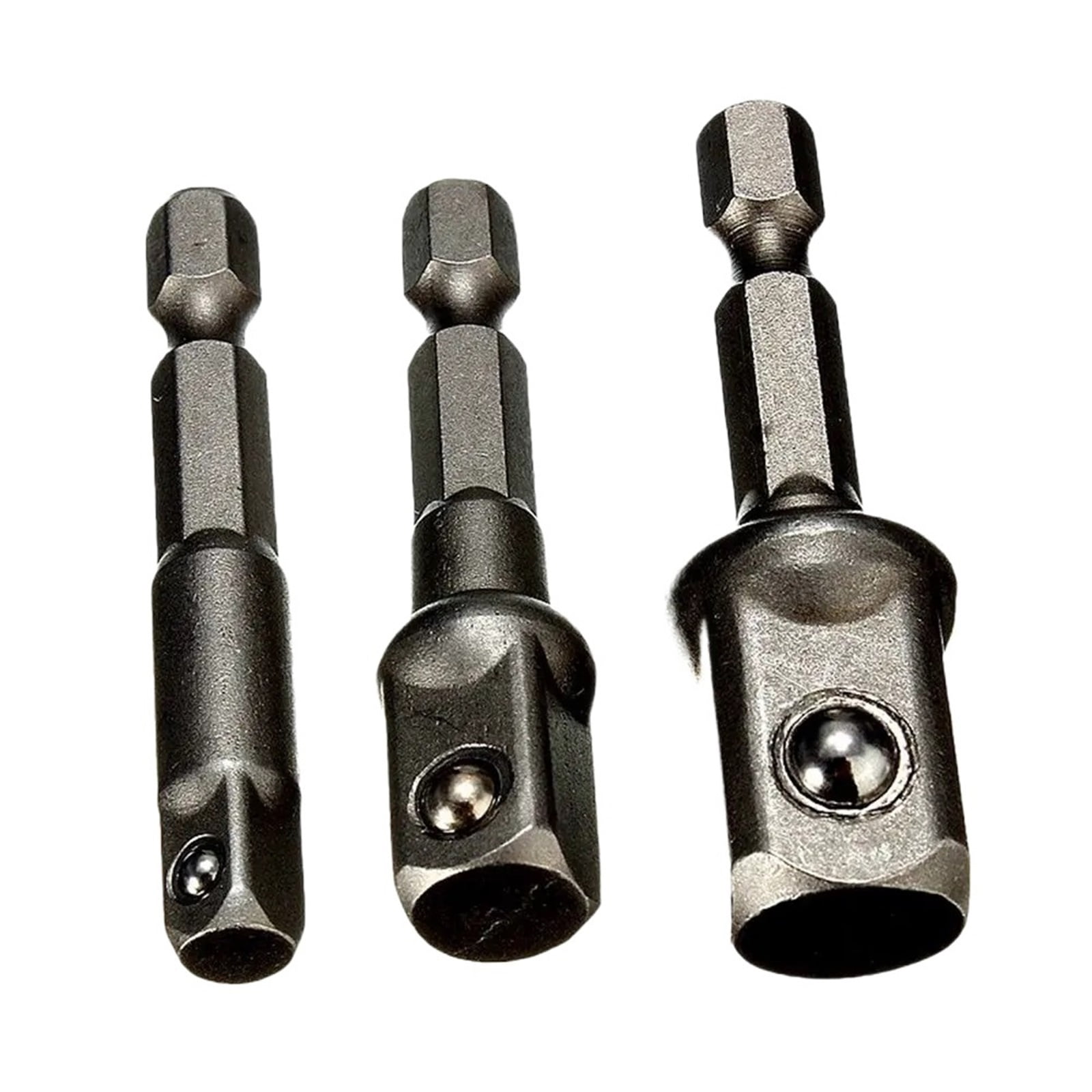 3Pcs Hex Socket Drill Adapter 1/4" 3/8" 1/2" Hex Shank Extension Drill ...