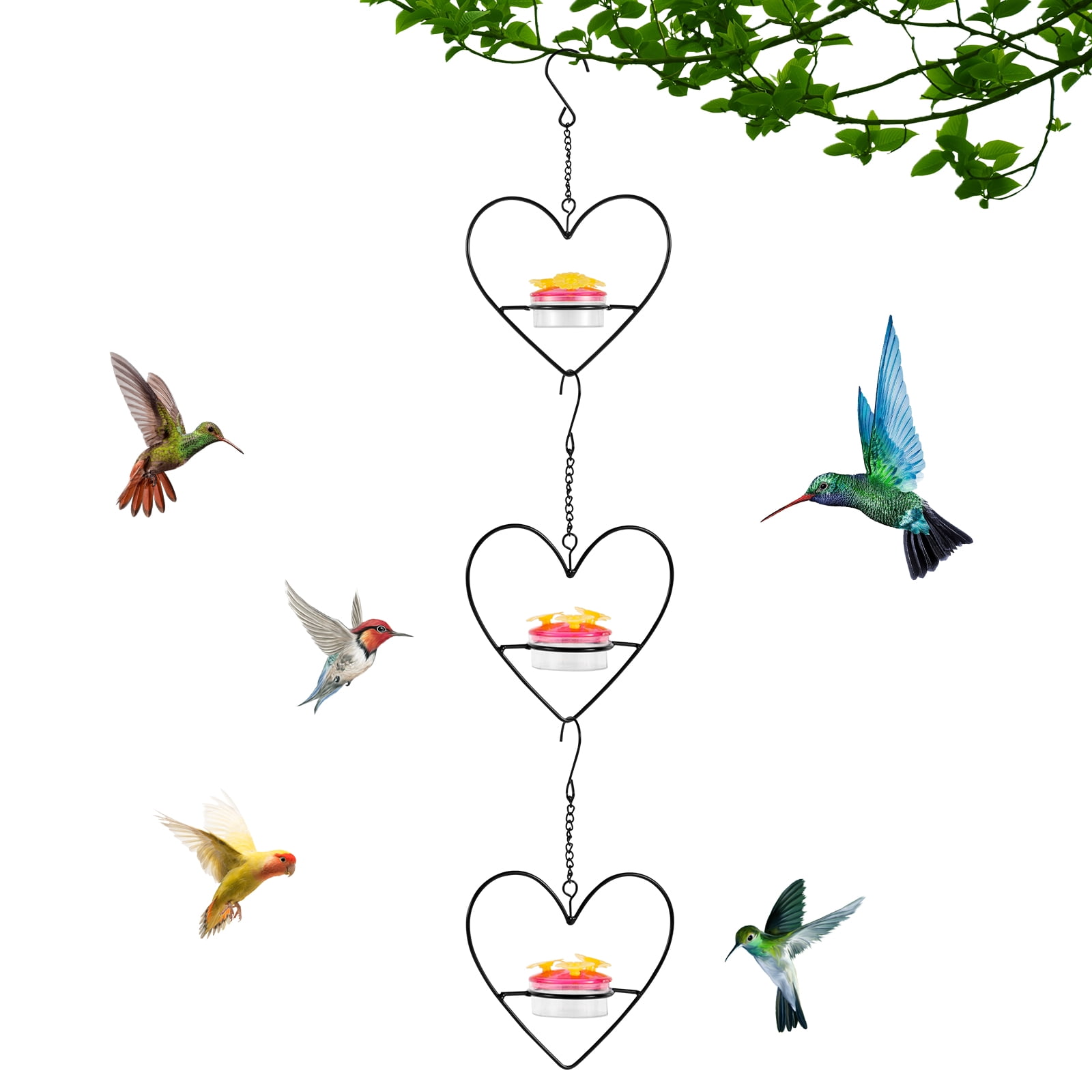 3Pcs Hummingbird Feeder for Outdoors Stackable Hanging Hummingbird ...