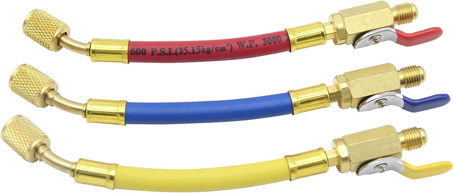 3Pcs Hvac Low Loss Fittings Set, R134A R410A R22 R12 Ball Valve with ...