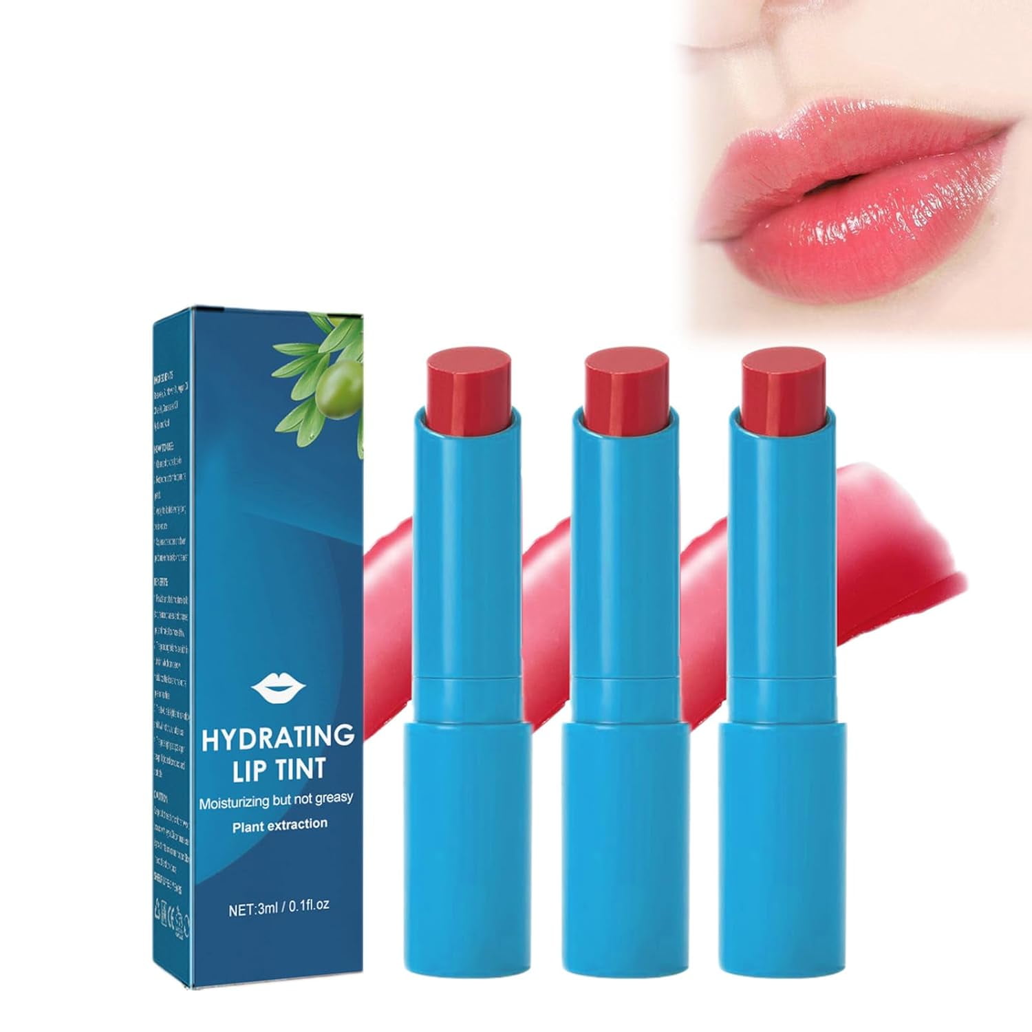 3Pcs Hydrating Tinted Lip, Lip Balm Hydrating for Women PH Color ...