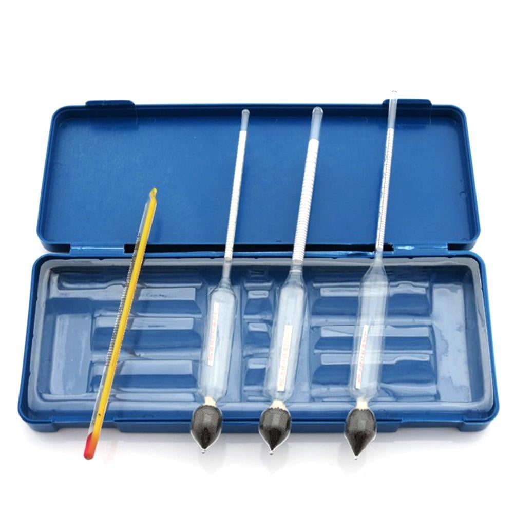 3Pcs Hydrometer Alcohol Meter Vinometer Tester With Thermometer Gadget ...