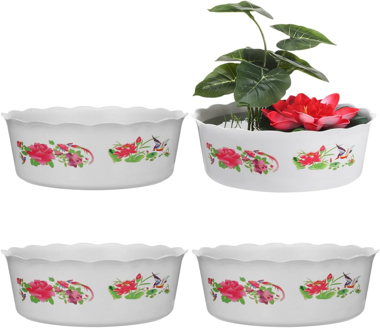 3Pcs Hydroponic Lotus Water Lily Narcissus Planting Bowl Round Shallow ...