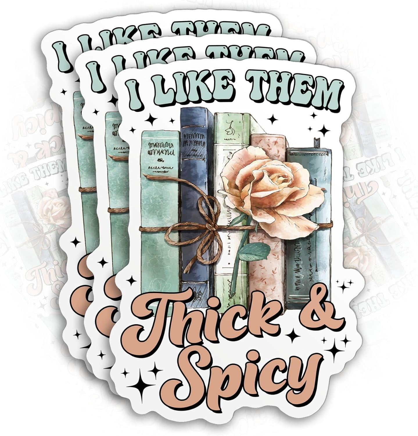 (3Pcs) I Like Them Thick and Spicy Sticker Book Lover Bookish Smutty ...