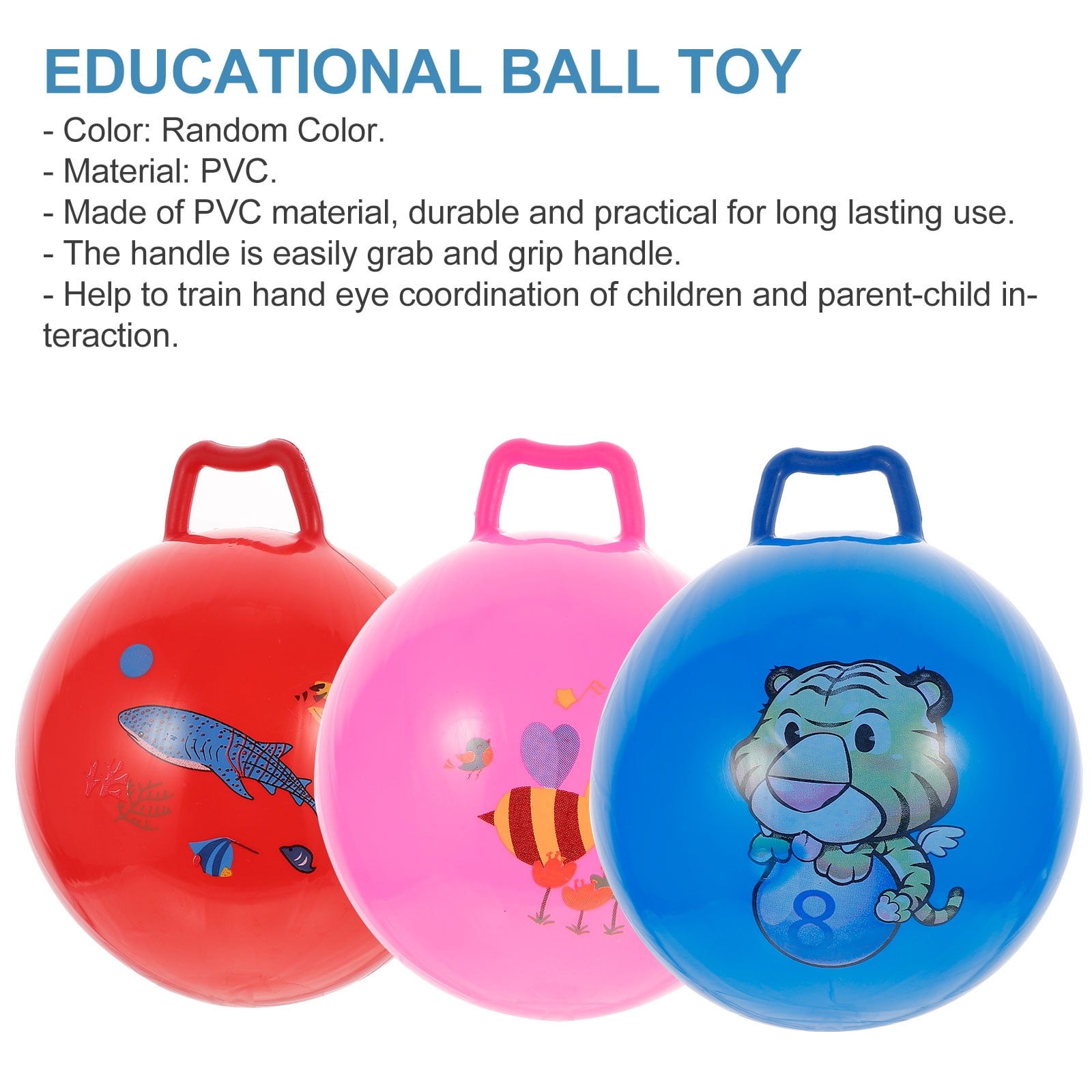 3Pcs Inflatable Hopper Balls Hop Bouncy Jumping Ball with Handle ...